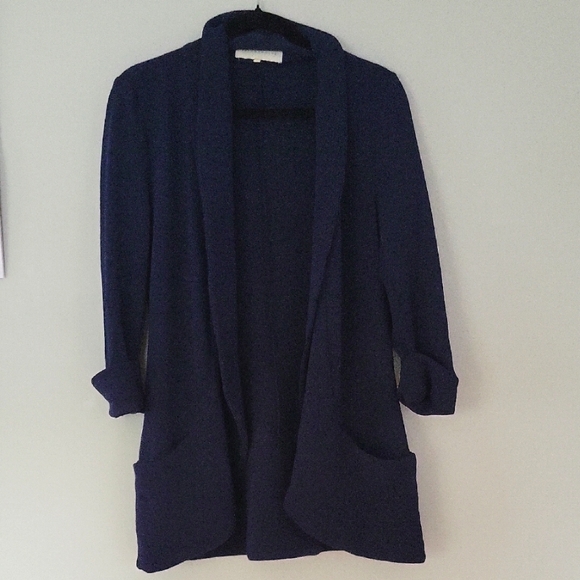 French Mauve | Sweaters | Navy Blue Open Front Blazer | Poshmark